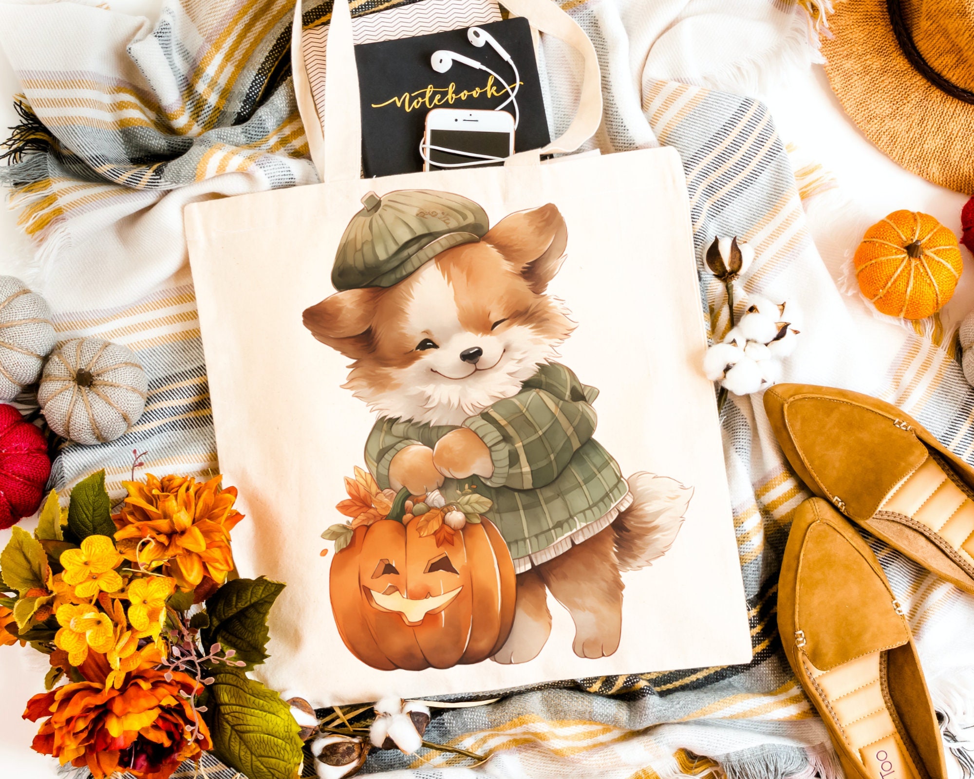 Watercolor Autumn Dogs Clipart: Cute Dogs in Fall Outfits - Etsy