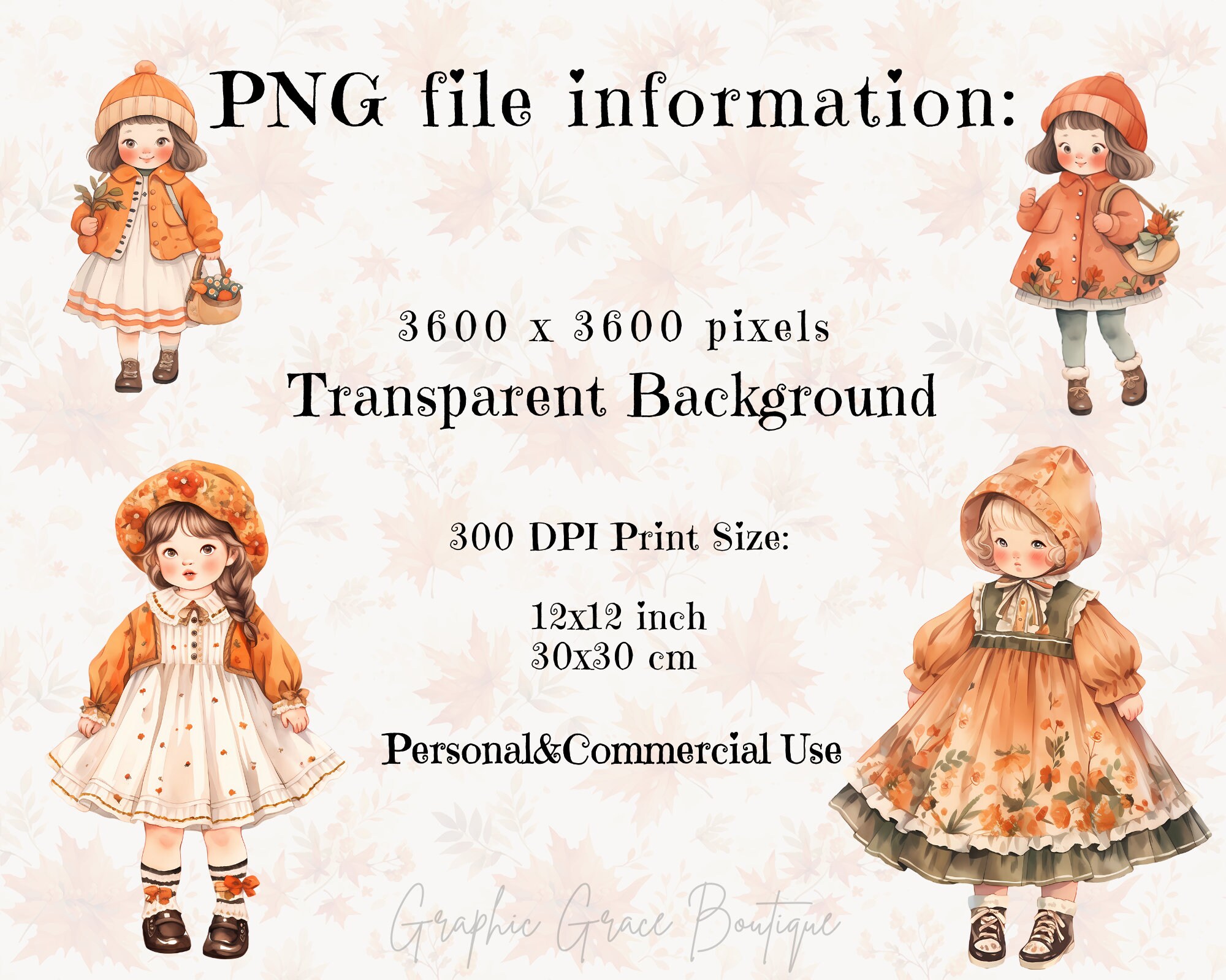 Autumn Girl Clipart Watercolor Cute Girls Wearing Autumn - Etsy