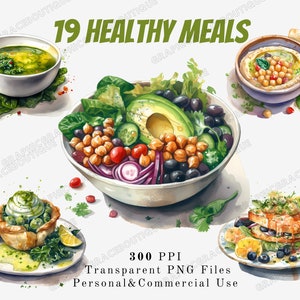 Healthy Meals Digital Clipart Bundle - Healthy Food,whole Food,recipes ...
