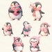 Watercolor Love Penguin Clipart, Nursery Clipart, Valentine Animal ...