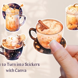 Celestial Autumn Drinks Clipart Bundle | Pumpkin Latte, Autumn Tea ...