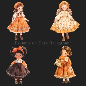 Autumn Girl Clipart - Watercolor Cute Girls Wearing Autumn Fashion ...