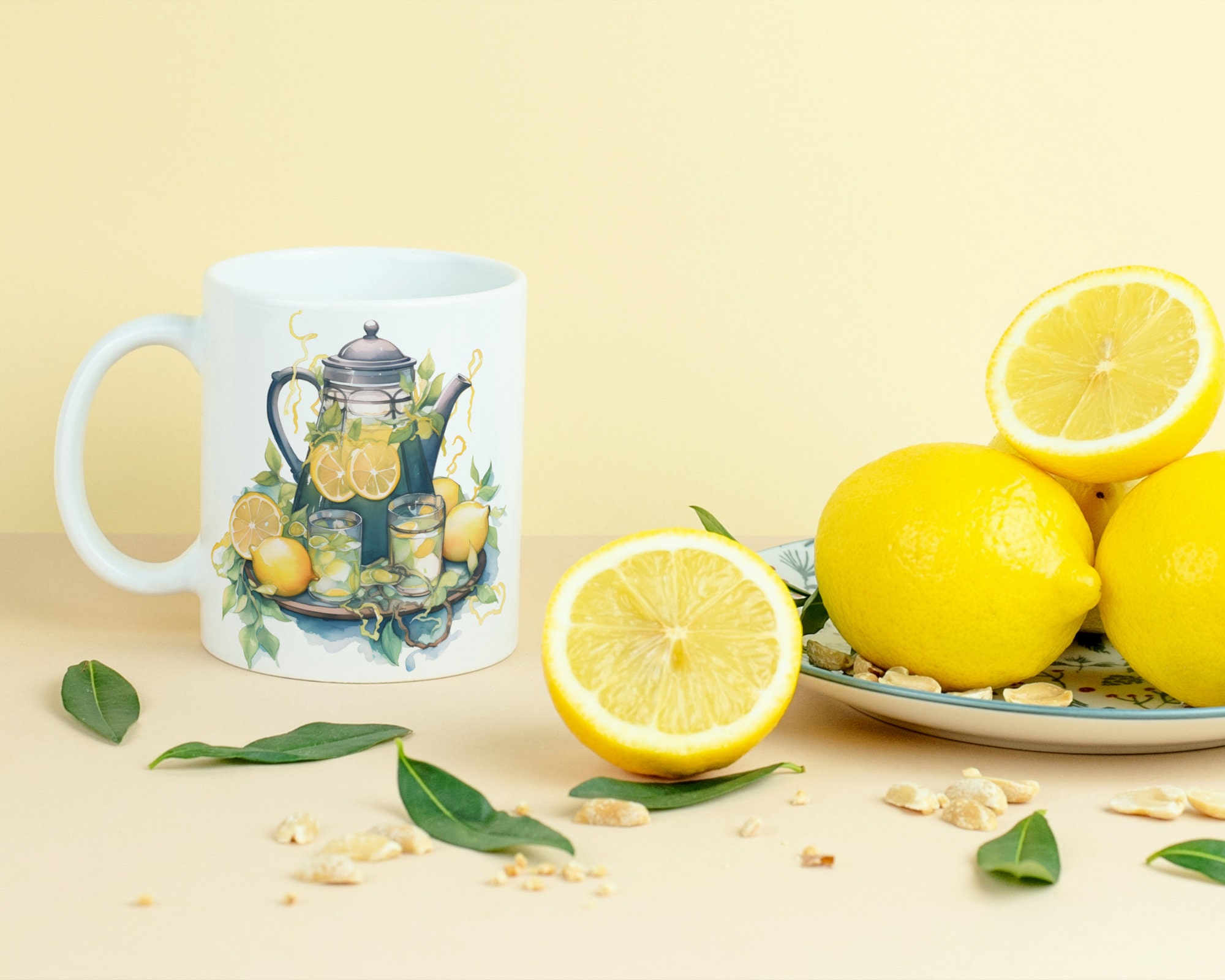 Bright Watercolor Lemon Clipart Digital PNG Lemonade - Etsy