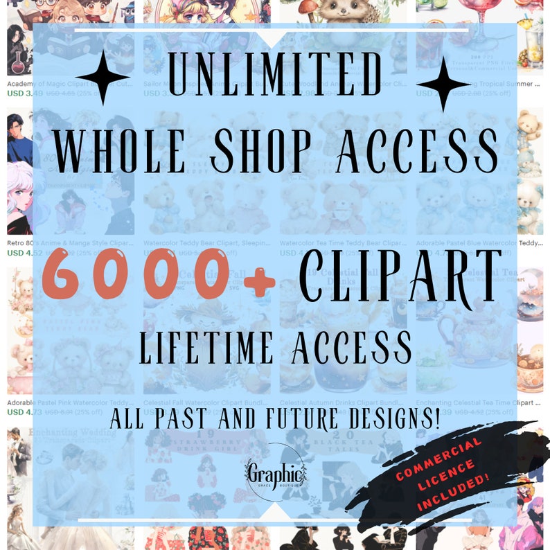6000+ Clipart Mega Bundle: Unlimited Shop Access (PNG, Commercial Use ...