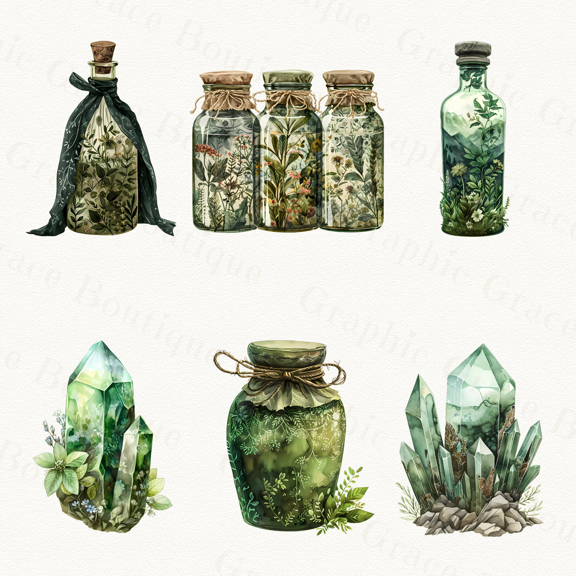 Earth Witch Watercolor Clipart Bundle – Nature Witch Illustrations ...