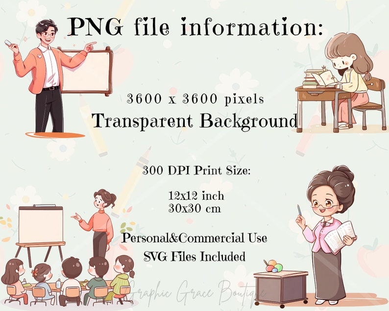 Back to School Clipart Bundle 57 Cute Cartoon Illustrations, Cute Kids ...