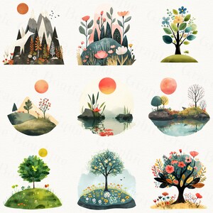 Spring Splendor: Majestic Scenes - Vibrant Clipart Collection of ...