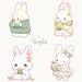 Cute Matcha Bunny Digital Stickers, Cozy Green Drink Clipart Journaling ...