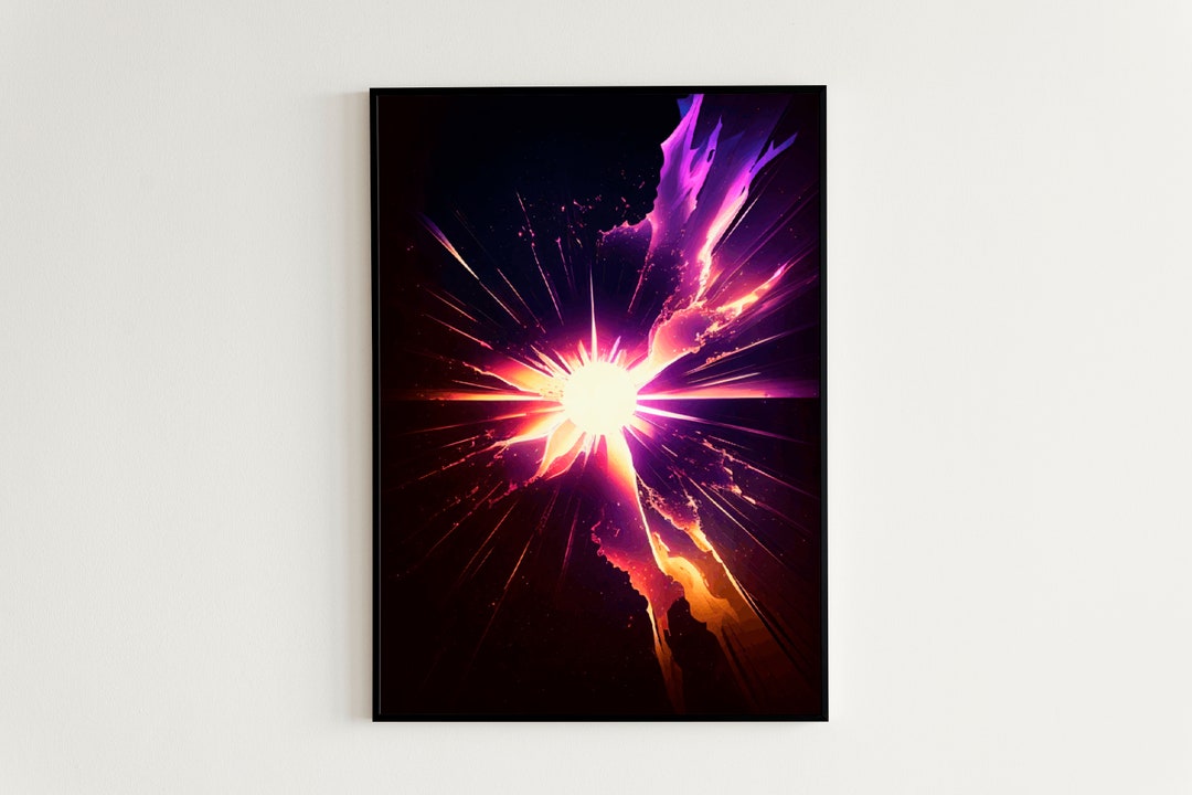Vintage / Retro Digital Poster | Synthwave Star Supernova Space ...