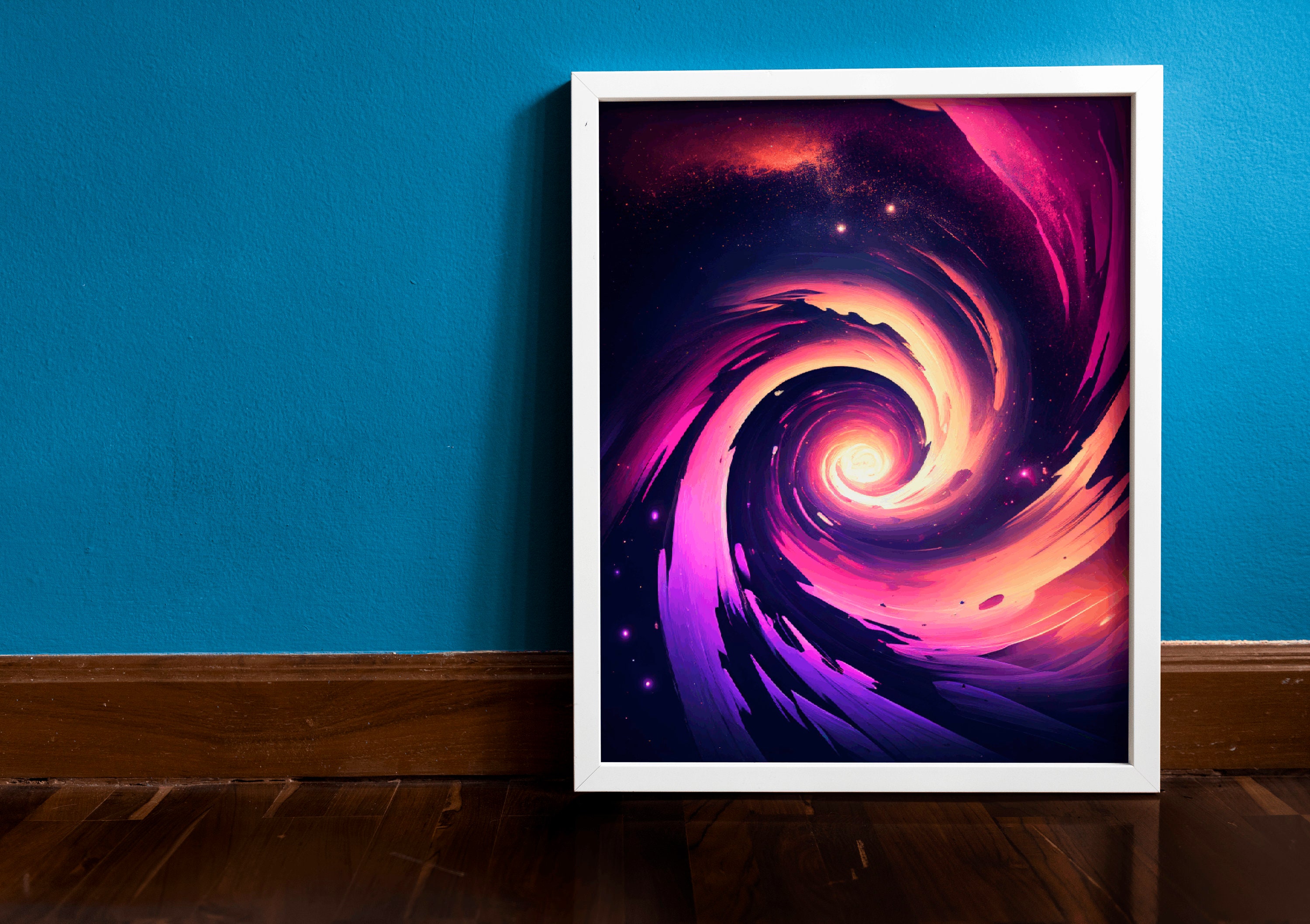 Vintage / Retro Digital Poster | Synthwave Spiral Galaxy Space ...