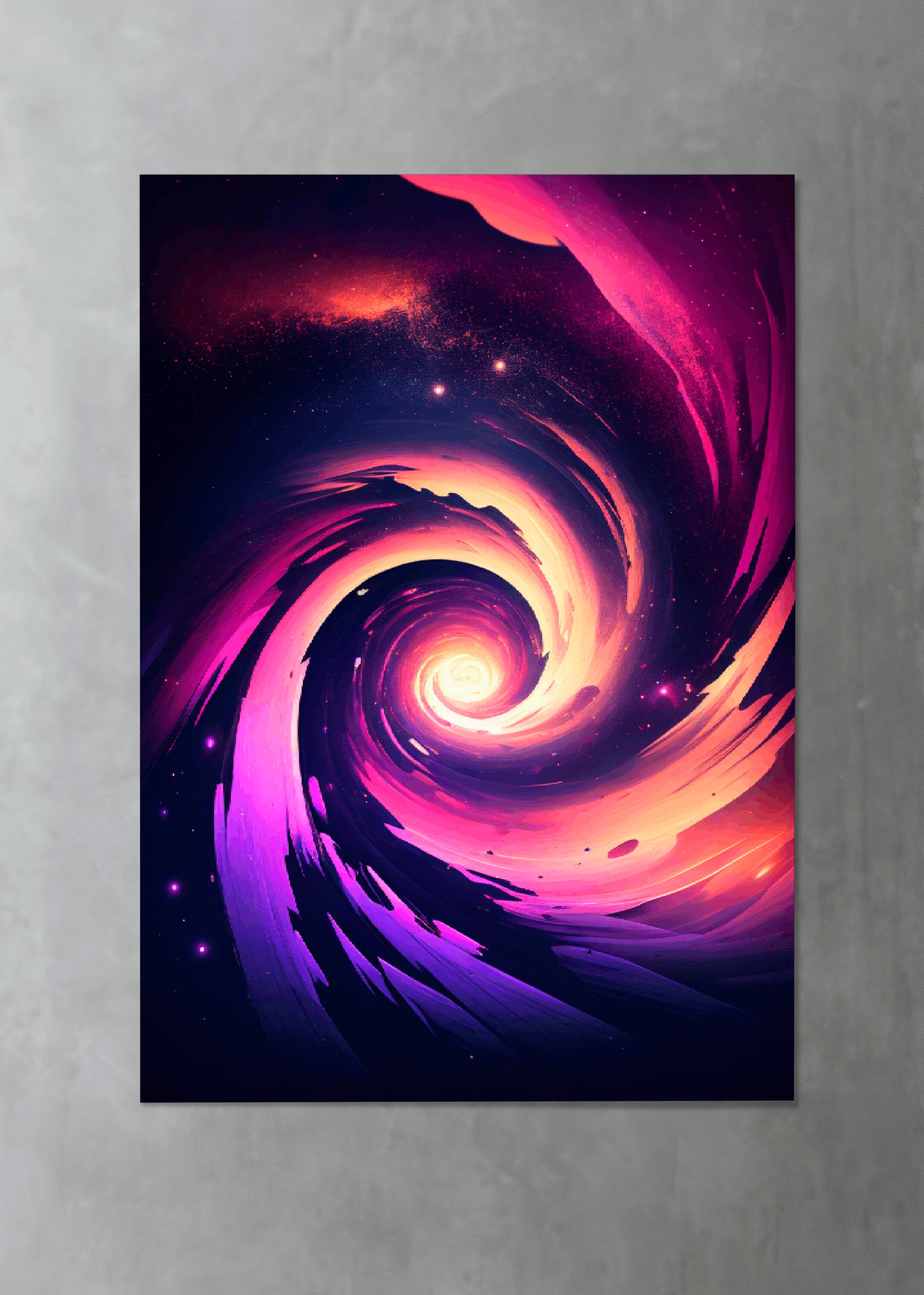 Vintage / Retro Digital Poster | Synthwave Spiral Galaxy Space ...