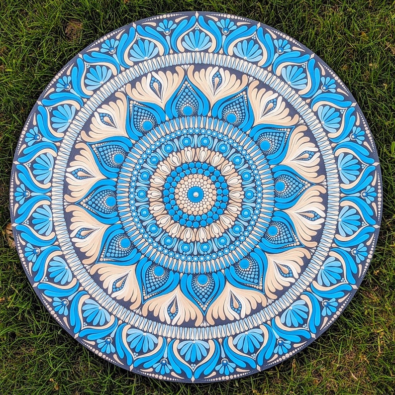 18 Inch Mandala Painting Boho Decor - Etsy