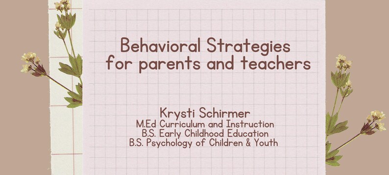 Behavioral Strategies for Parents and Teachers - Etsy
