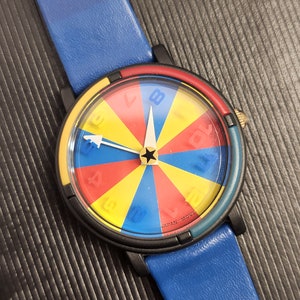 Retro Wrist Watch L.A Express Quartz Rotating Carnival/circus Dial NOS ...