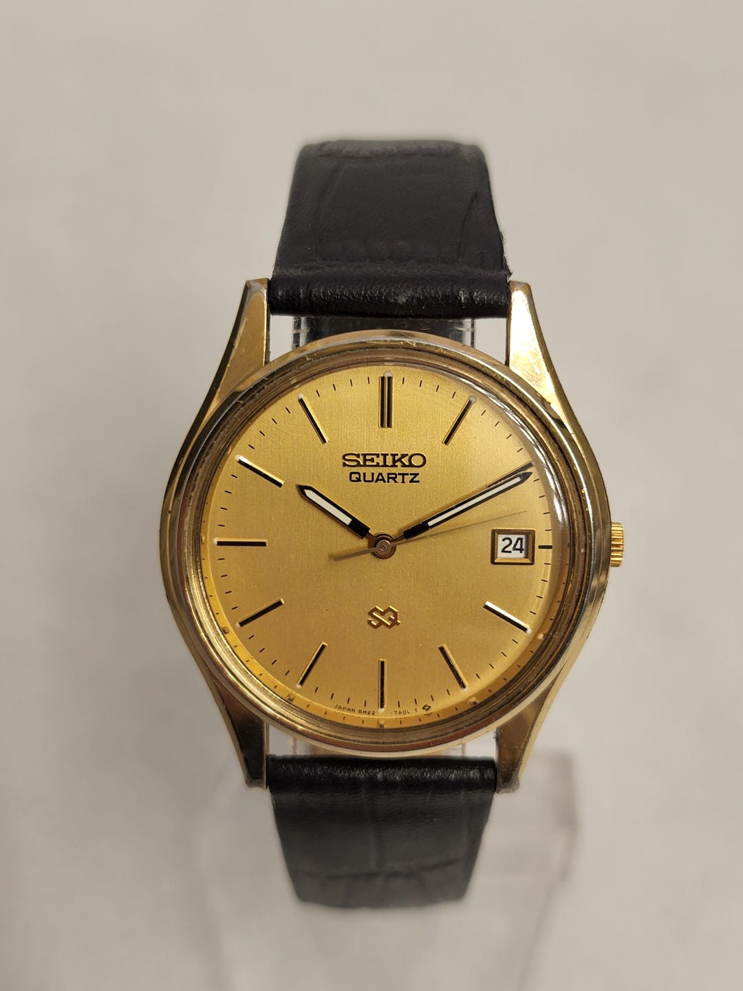 Retro Gold Tone Mens Dress Watch Seiko SQ Quartz With Date Window on ...