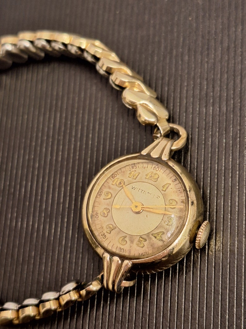 Antique Gold Plated Womens Watch Wittnauer Manual Wind With Second Hand ...