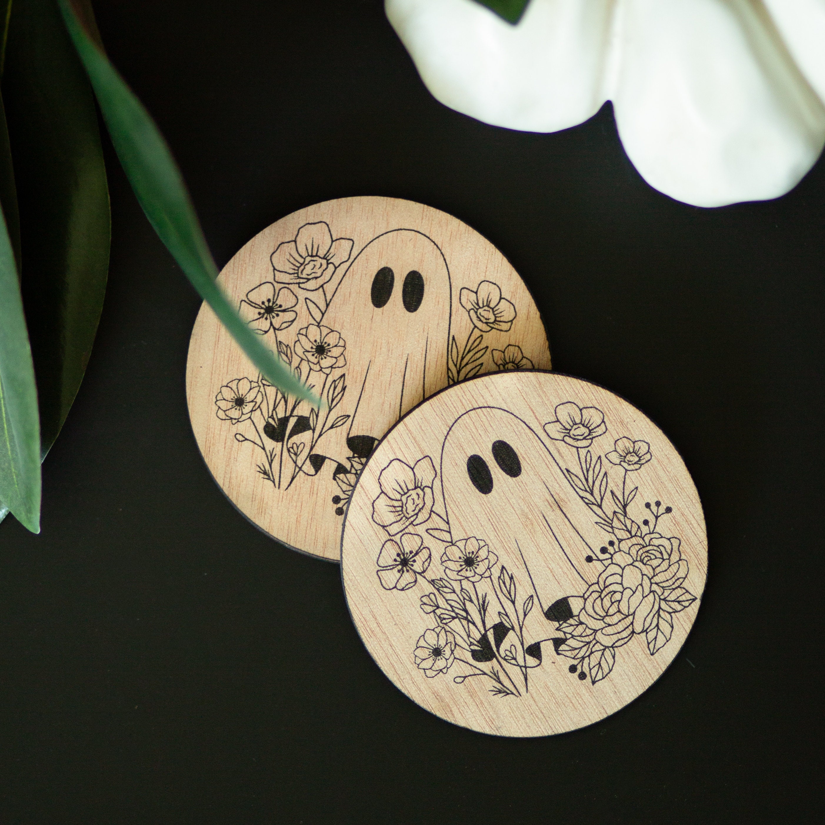 Cute Ghost Halloween Coastershalloween Giftunique - Etsy