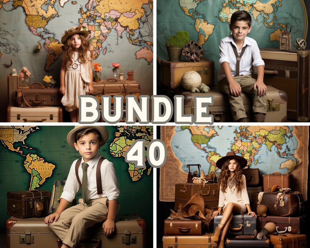 Vintage Travel Digital Backdrop Collection - 40 Jpeg Files for Download ...
