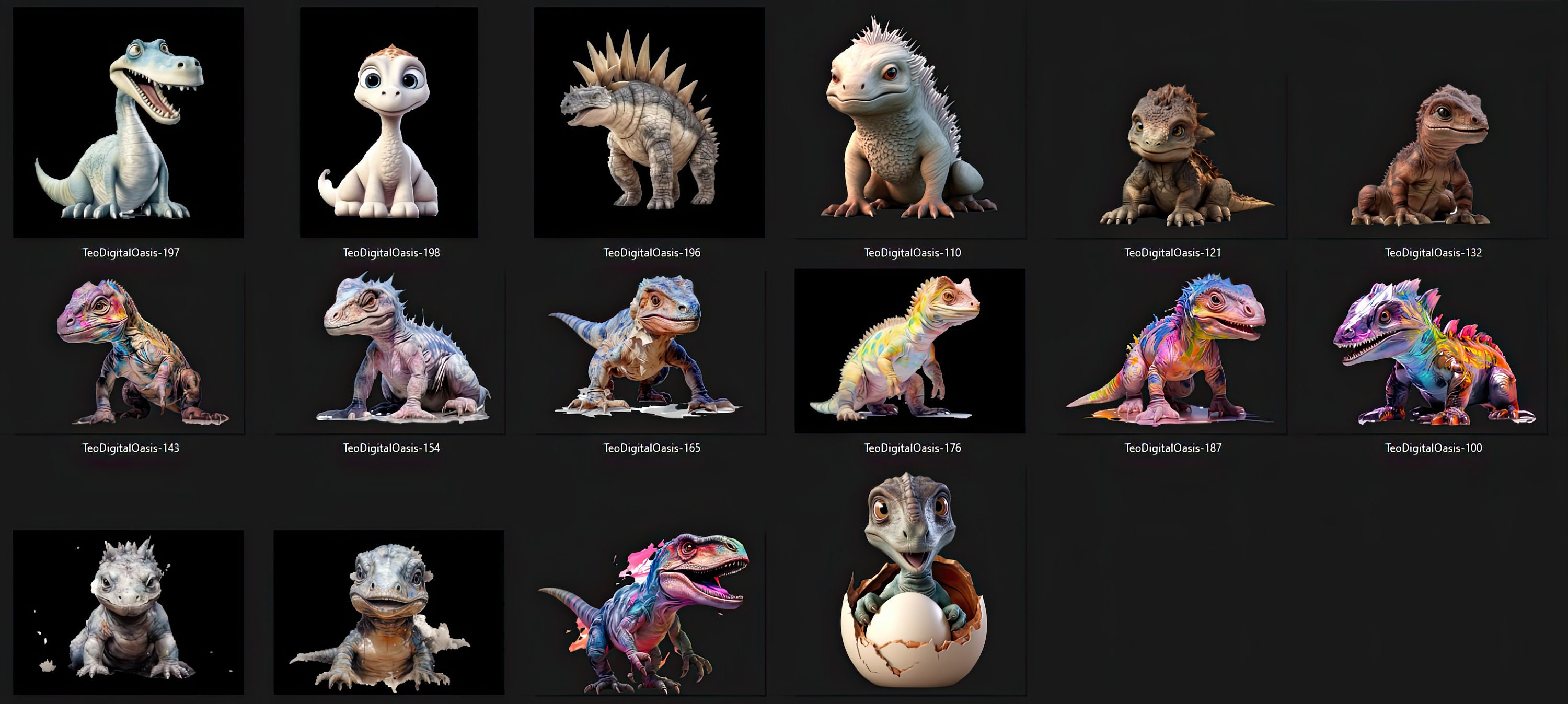 Adorable Baby Dinosaur Digital Download Collection 100 PNG - Etsy