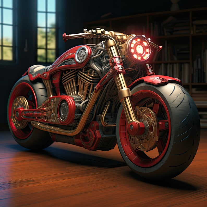 Famous Characters Style Motorbike Photo Backdrops With Studio Lights ...
