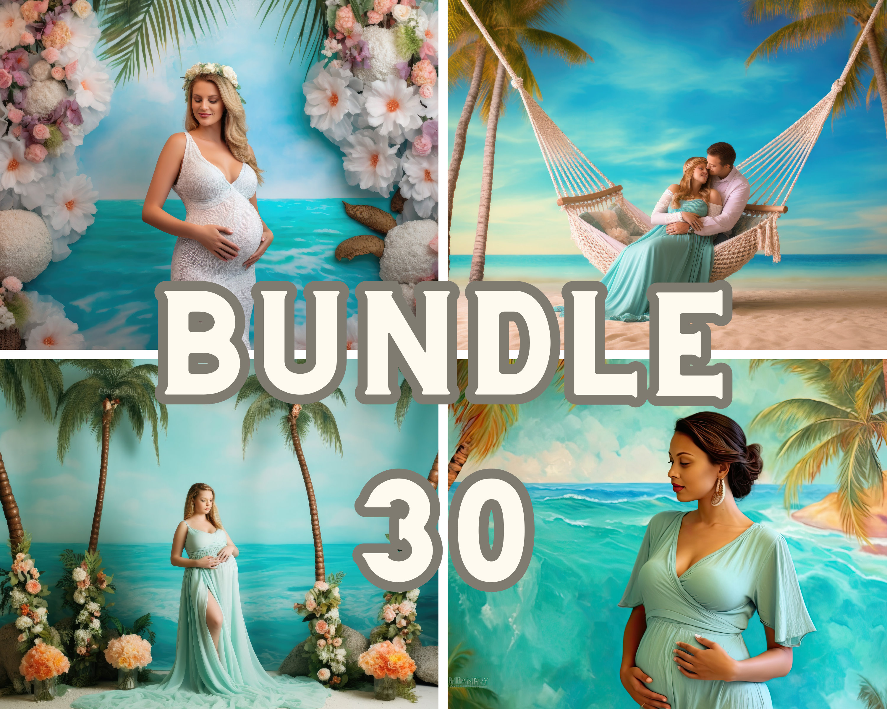 Tropical Paradise Maternity Digital Backdrop Collection - 30 Jpeg Files ...