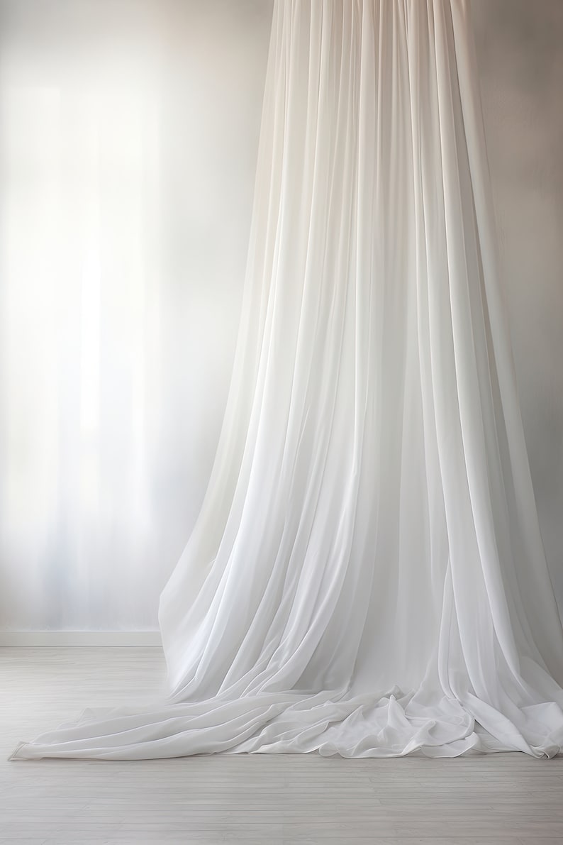 Digital Backdrops: 20x Breathtaking White Dreamy Sheer Curtain - Etsy