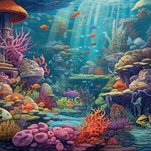 Underwater Wonderland Digital Backdrop Set of 40 - Instant Download ...