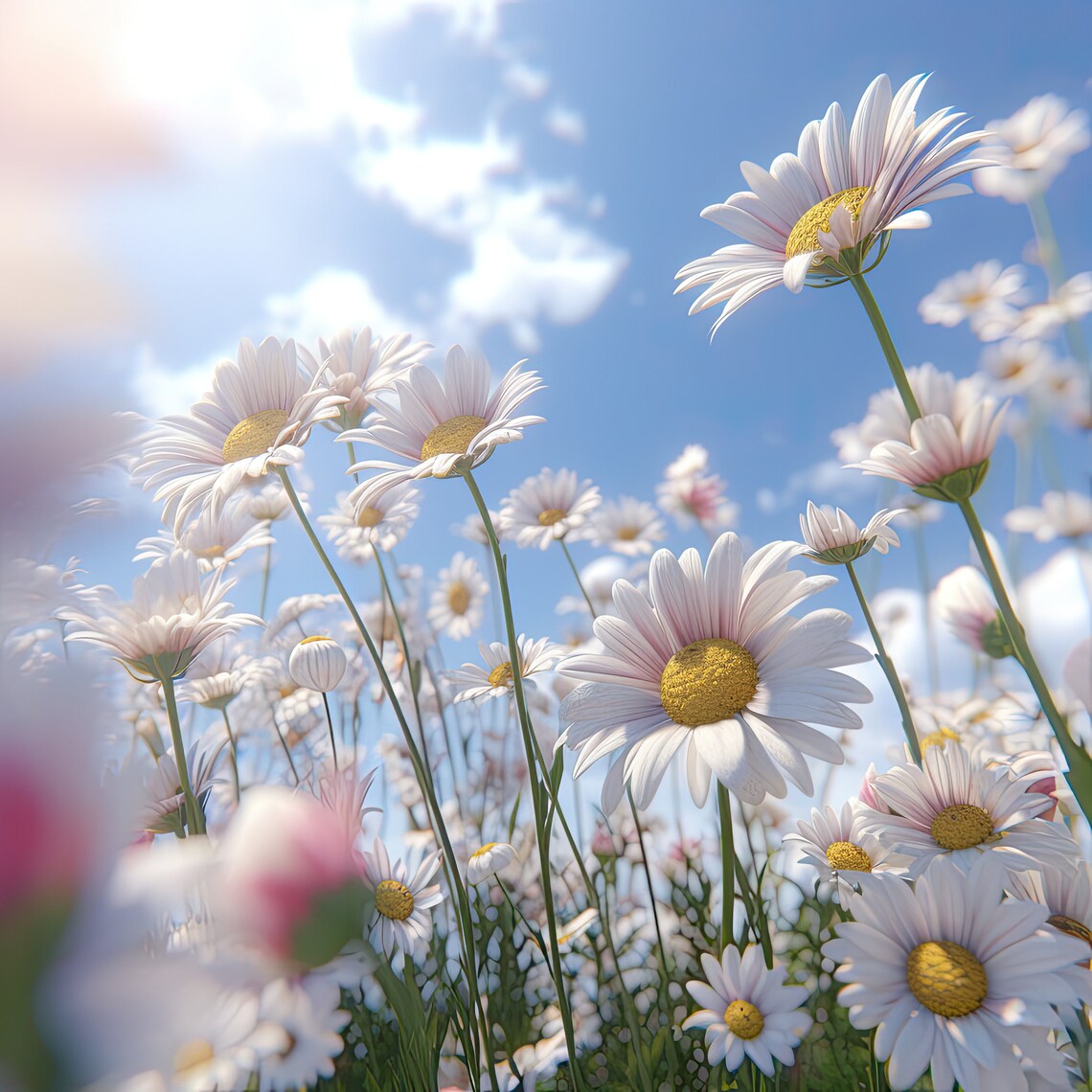 Dreamy Field Flowers Sunset - 45 JPEG Digital Backdrops Teodigitaloasis ...