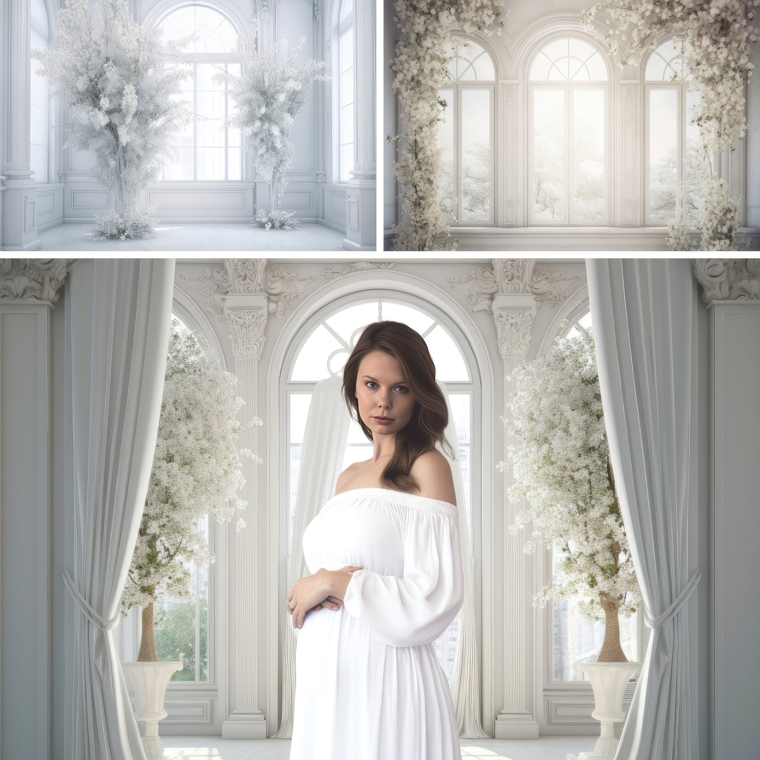 Digital Backdrops: 16x Breathtaking White Room Backgrounds, Maternity ...