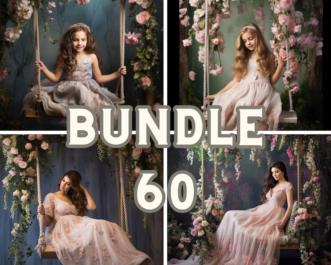 Enchanted Garden Swing Digital Backdrop Collection - 60 Jpeg Files for ...