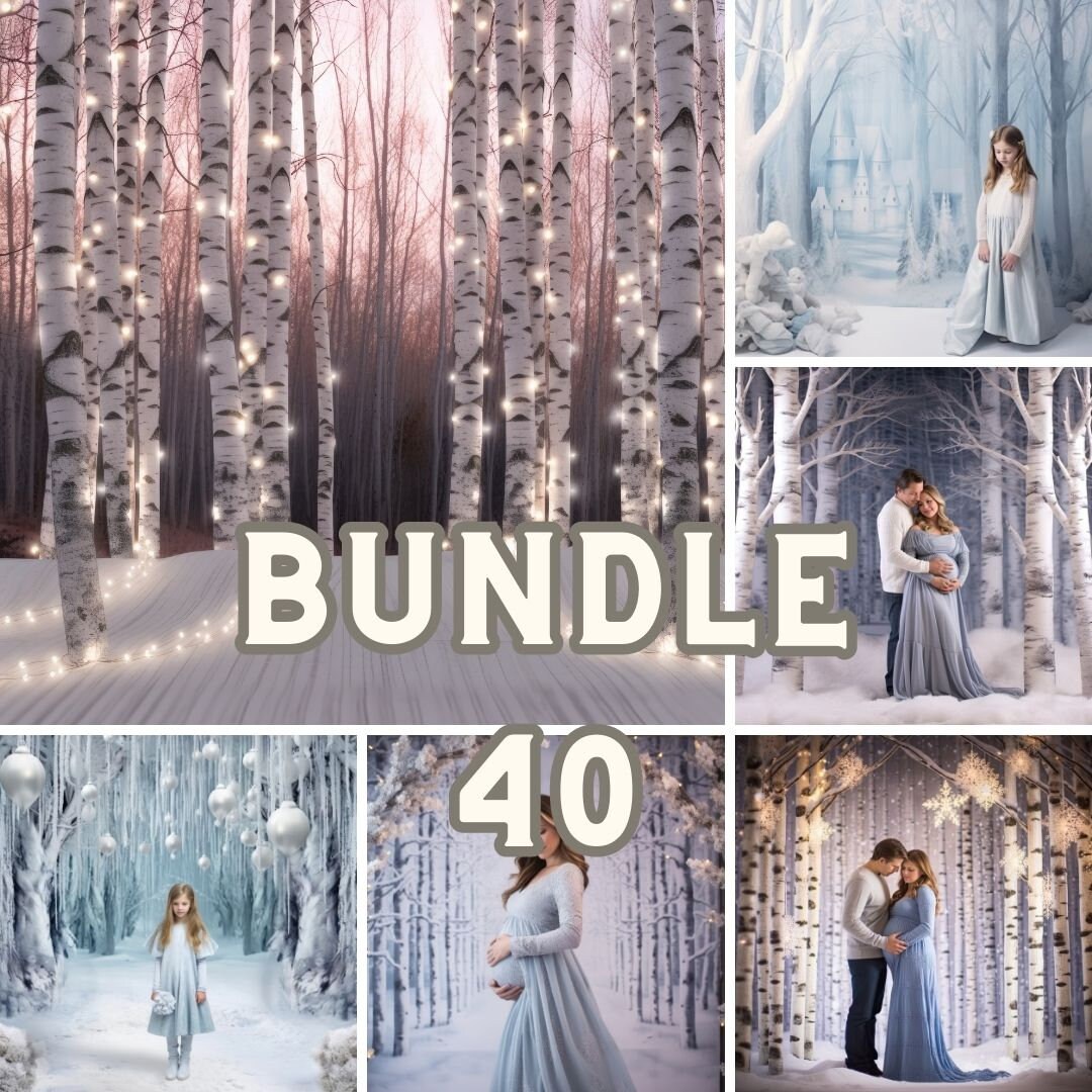 Winter Wonderland Digital Backdrop Collection - 40 Jpeg Files for ...