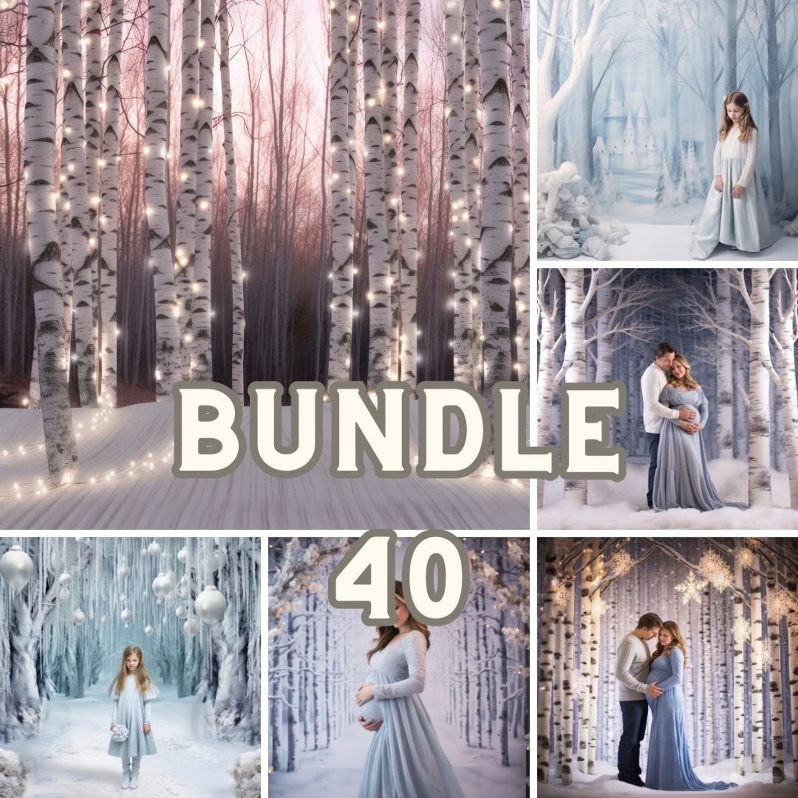 Winter Wonderland Digital Backdrop Collection - 40 Jpeg Files for ...
