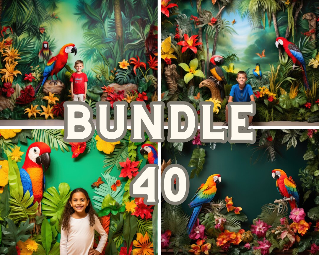 Tropical Rainforest Digital Backdrop Collection - 40 Jpeg Files for ...