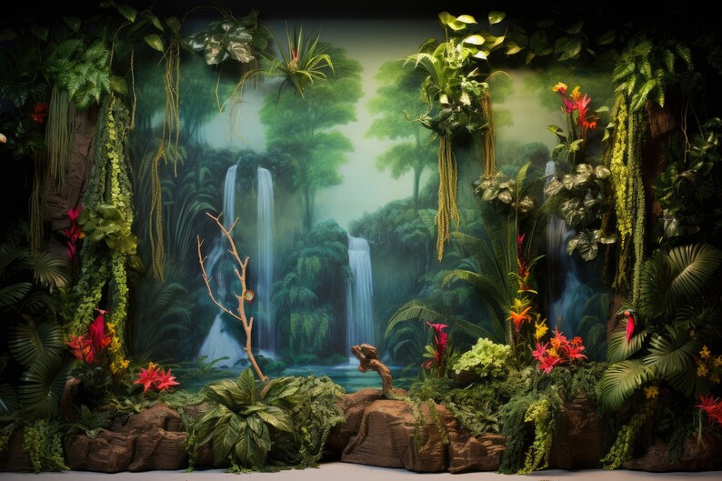 Tropical Rainforest Digital Backdrop Collection - 40 Jpeg Files for ...