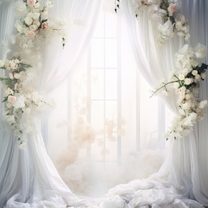 Digital Backdrops: 30x Breathtaking White Dreamy Sheer Curtain ...