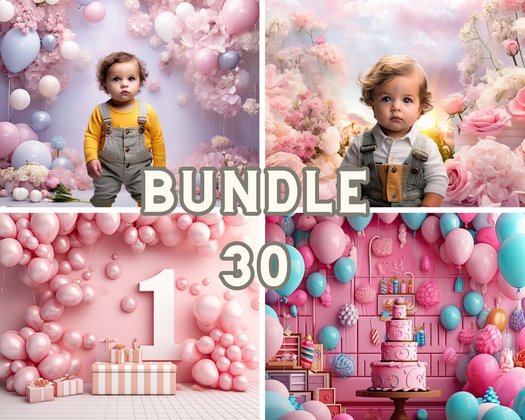 Digital File Download: 30 Jpeg First Birthday Backdrops, High-quality ...