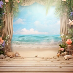 Summer Beach Photography Digital Backdrop Collection - 50 JPEG Files ...