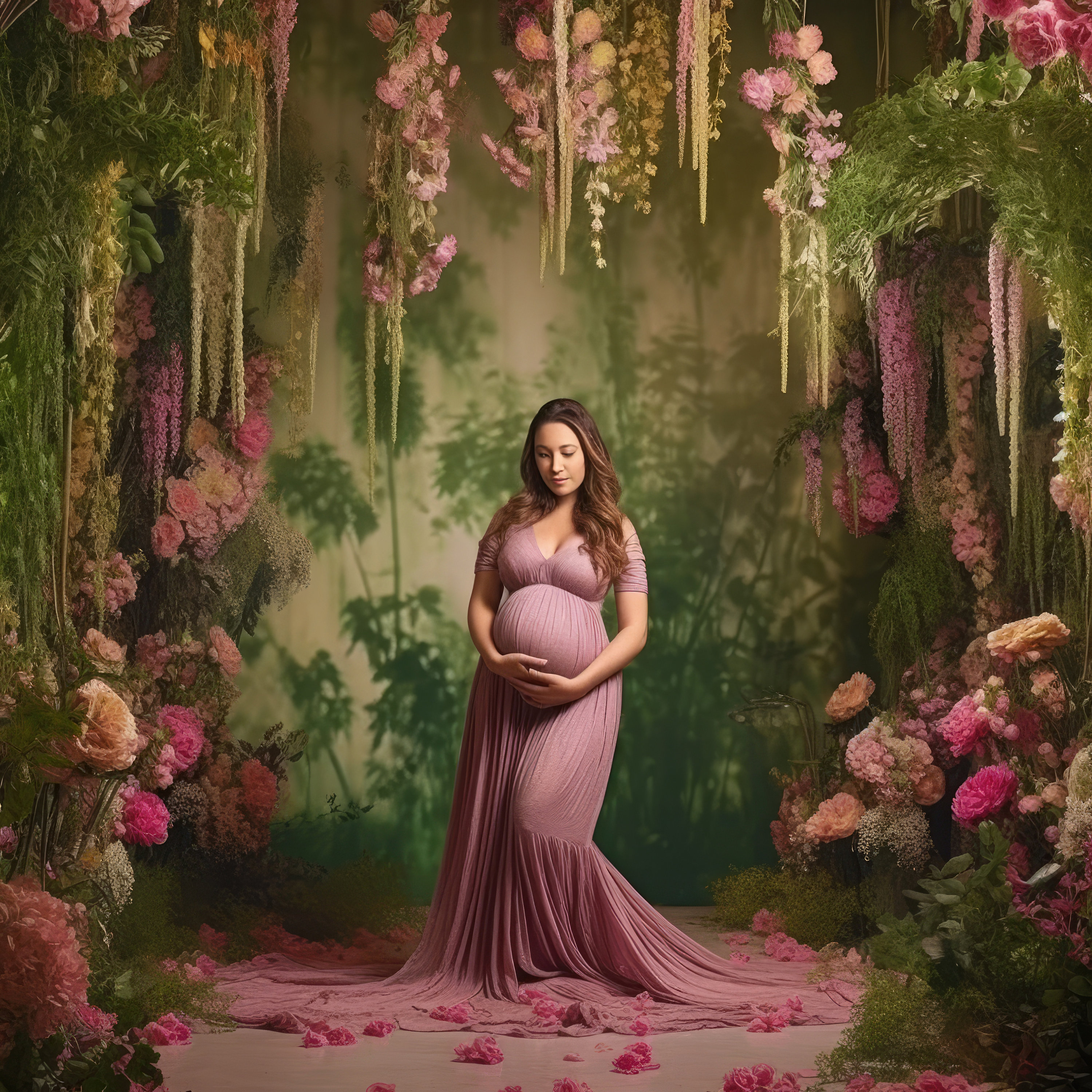 Floral Room Digital Backdrops Bundle Blue Curtain With - Etsy