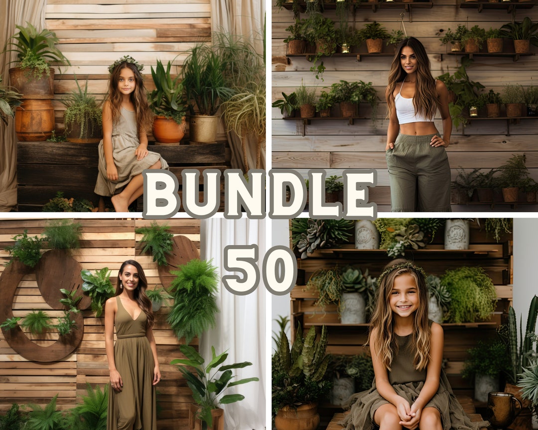 Sustainable Greenery Digital Backdrop Collection 50 JPEG Files for ...