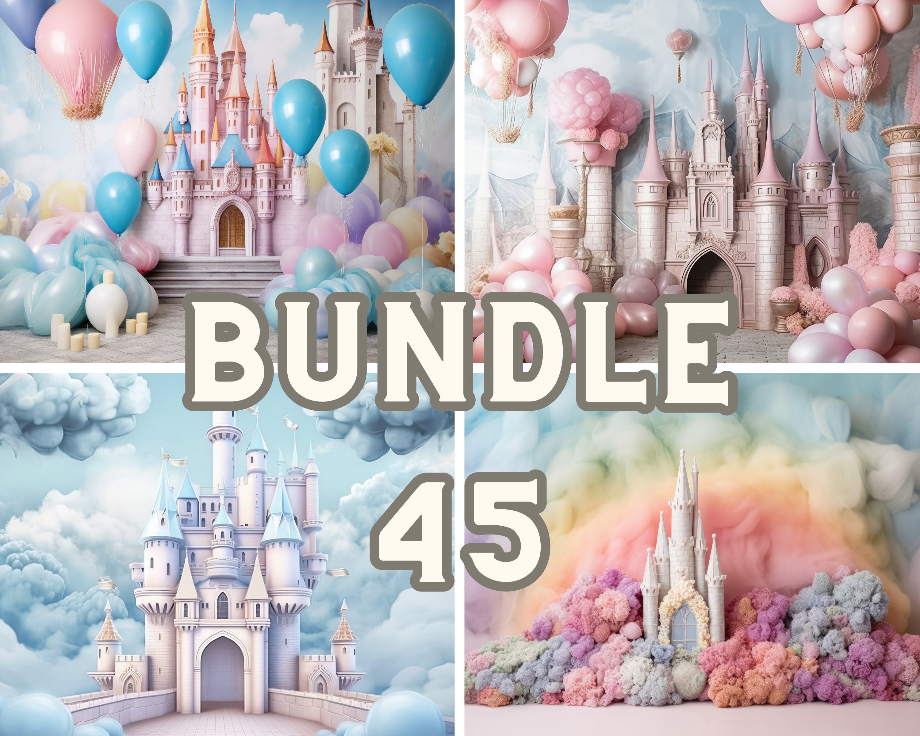 Fairytale Castle Digital Backdrop Collection 45 Jpeg Files - Etsy