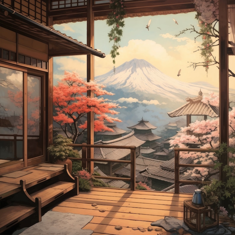 Digital Backdrops: Japanese House Digital Backdrop Collection - Etsy