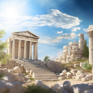 Ancient Greek Ruins Digital Backdrop Collection - 75 Jpeg Files for ...