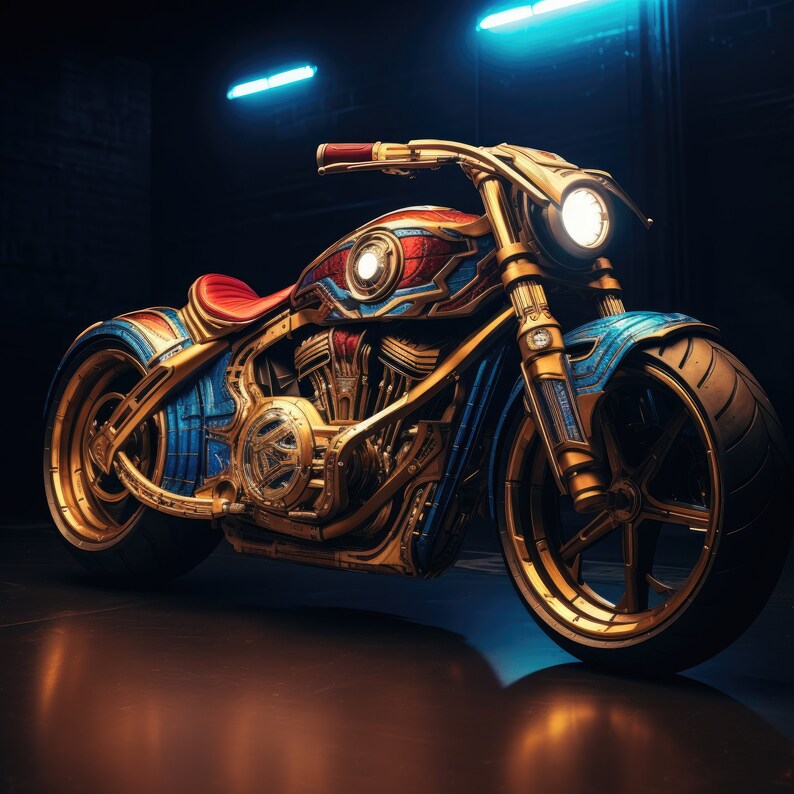 Famous Characters Style Motorbike Photo Backdrops With Studio Lights ...
