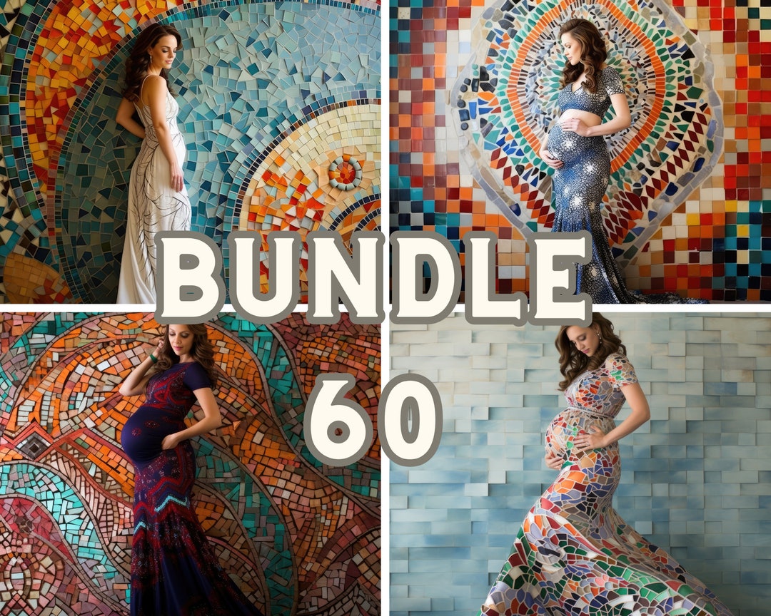 Artistic Mosaic Digital Backdrop Collection - 60 Jpeg Files for ...