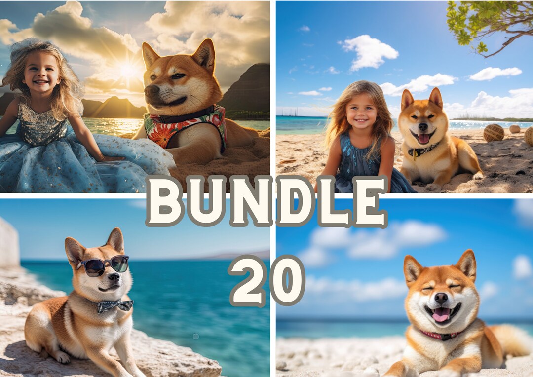 Digital Download Photo Backdrop: Shiba Inu in Hawaii - Set of 20 Jpeg ...
