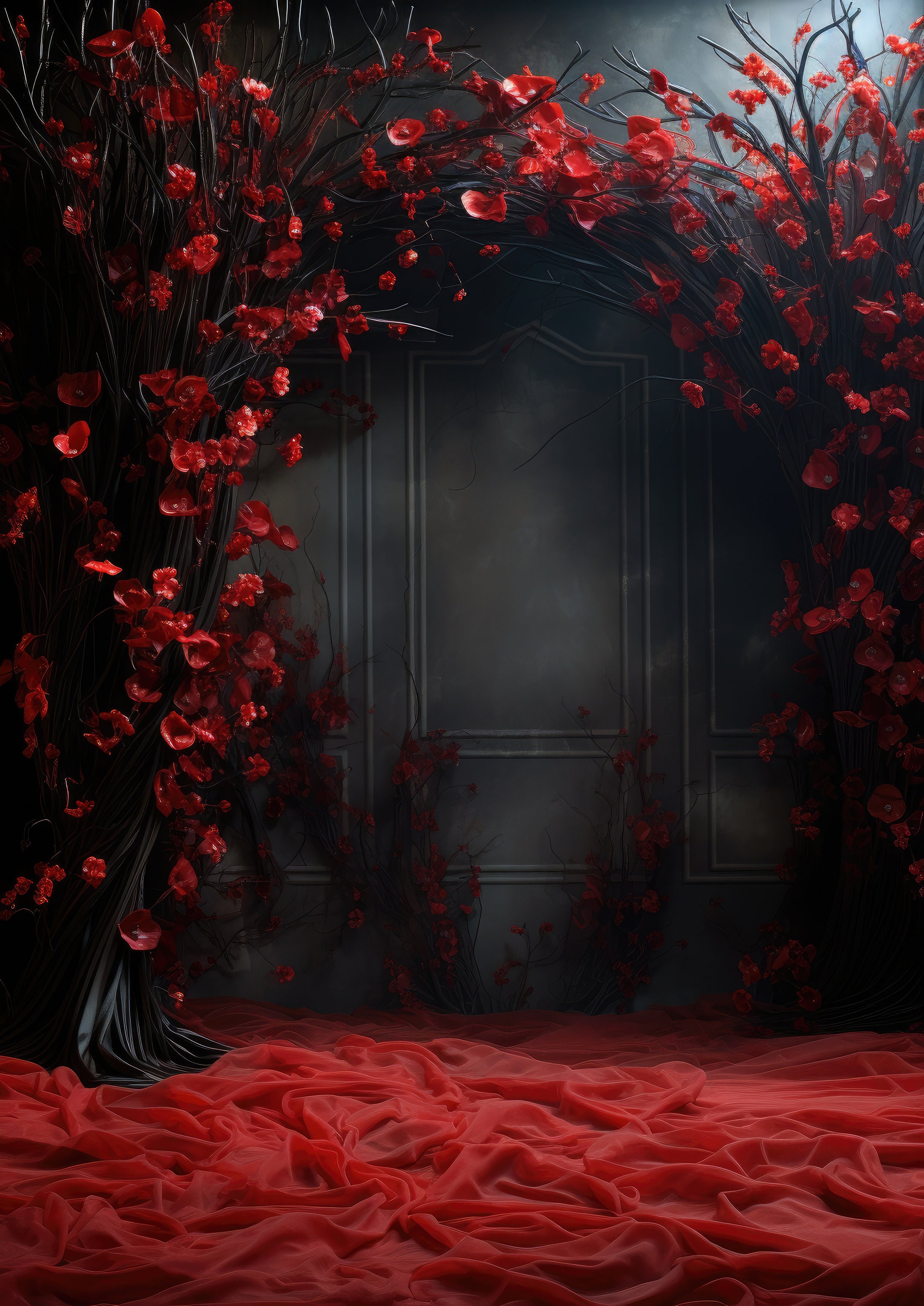 Oversized Red Florals Digital Backdrop Collection 35 Jpeg - Etsy