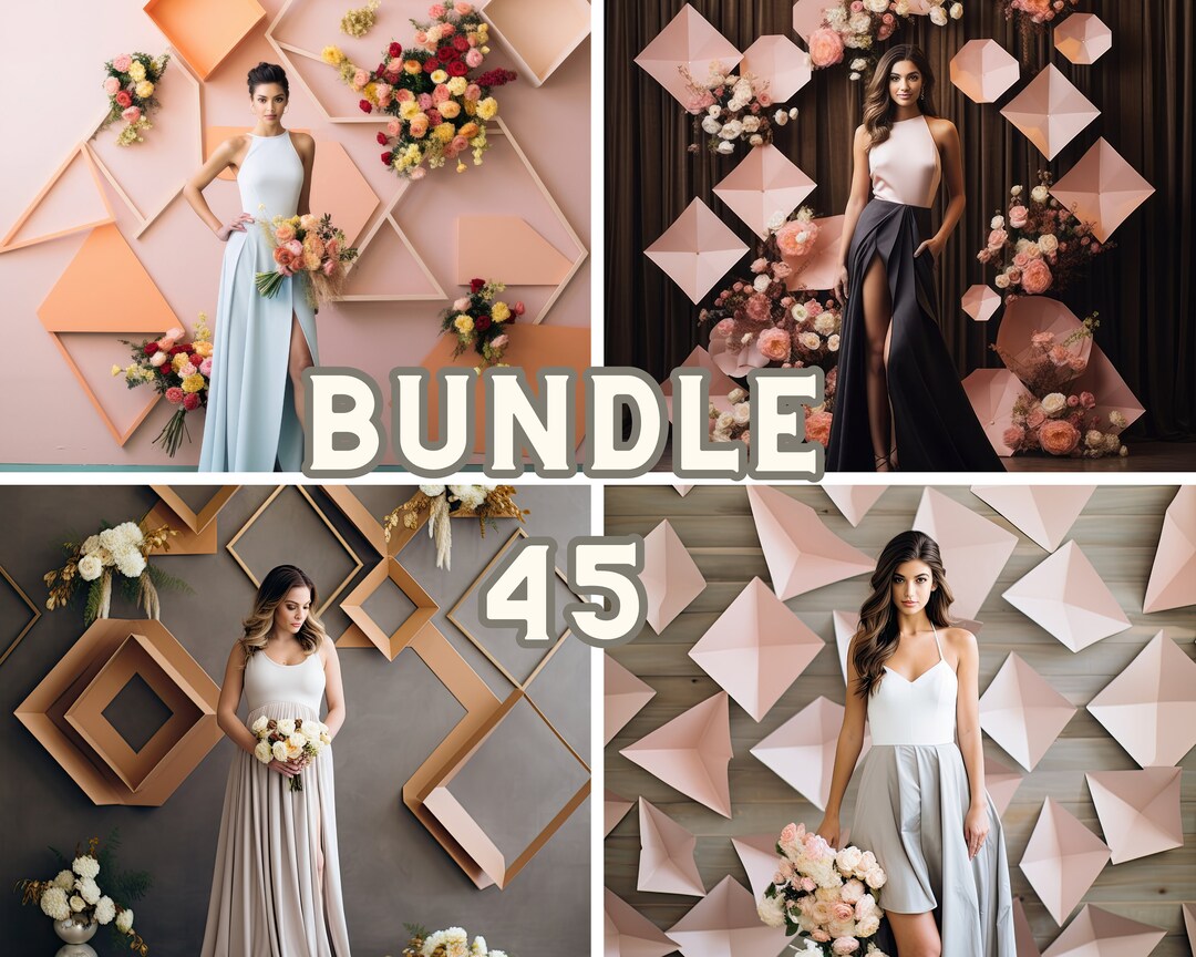 Modern Geometric Digital Backdrop Collection - 45 Jpeg Files for ...