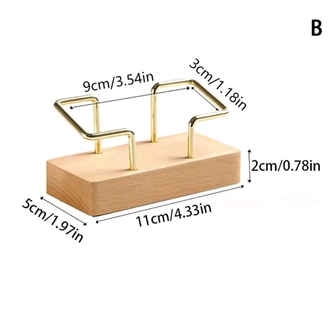 Modern Wooden Business Card Holder With Gold Metal Stand – Desk ...