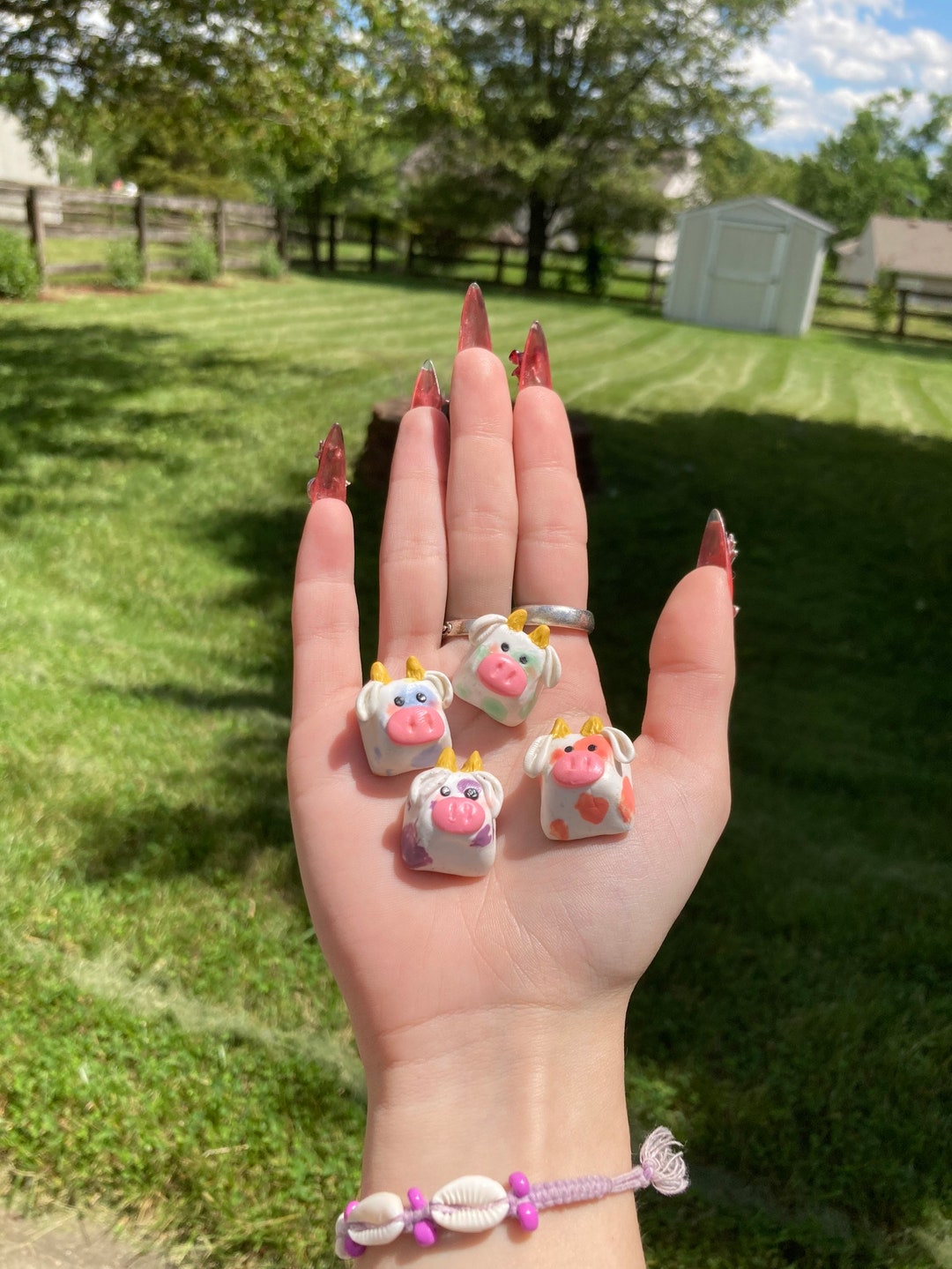 Cow Polymer Clay Artisan Keycaps - Etsy