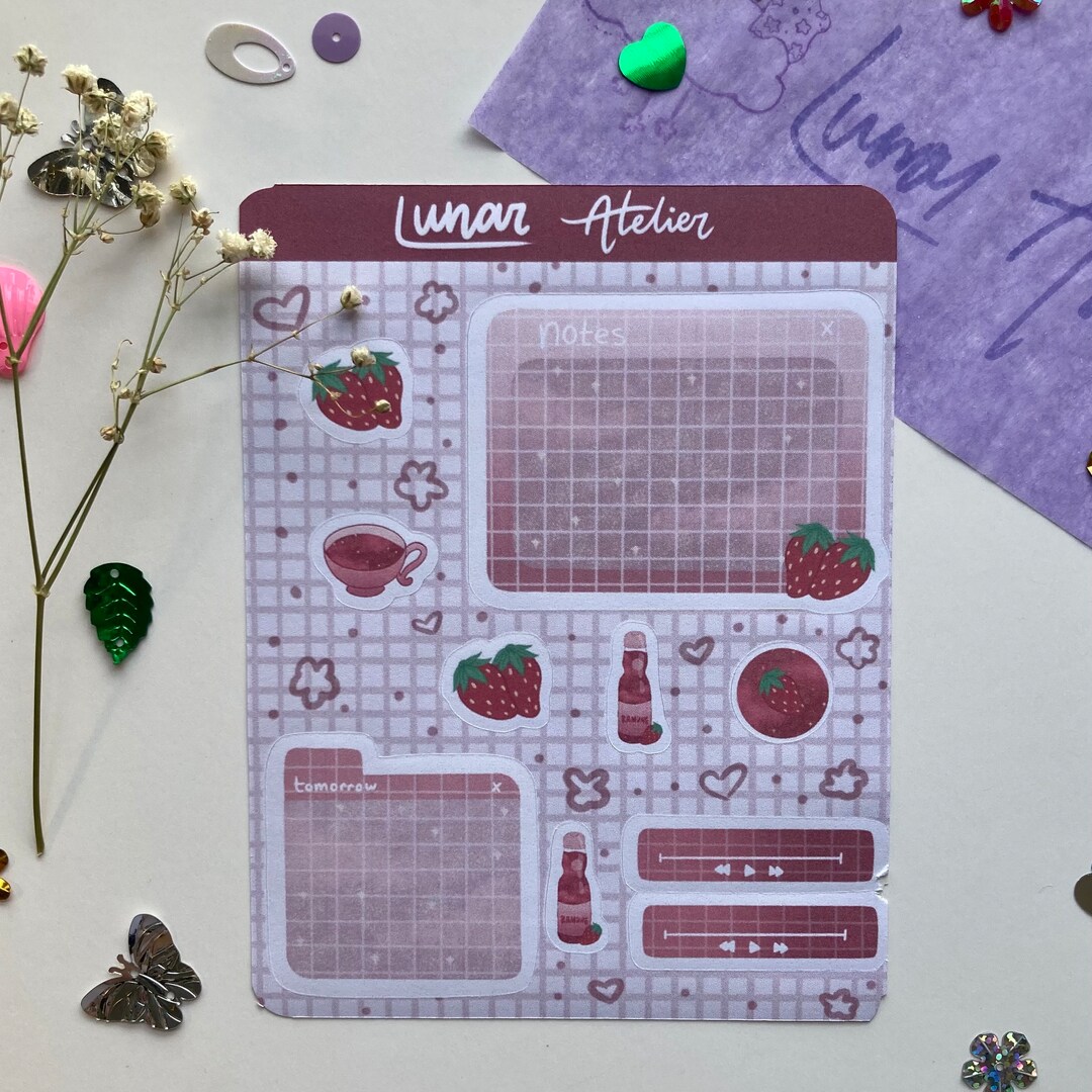 Strawberry Dreams Bujo Sticker Sheet - Etsy